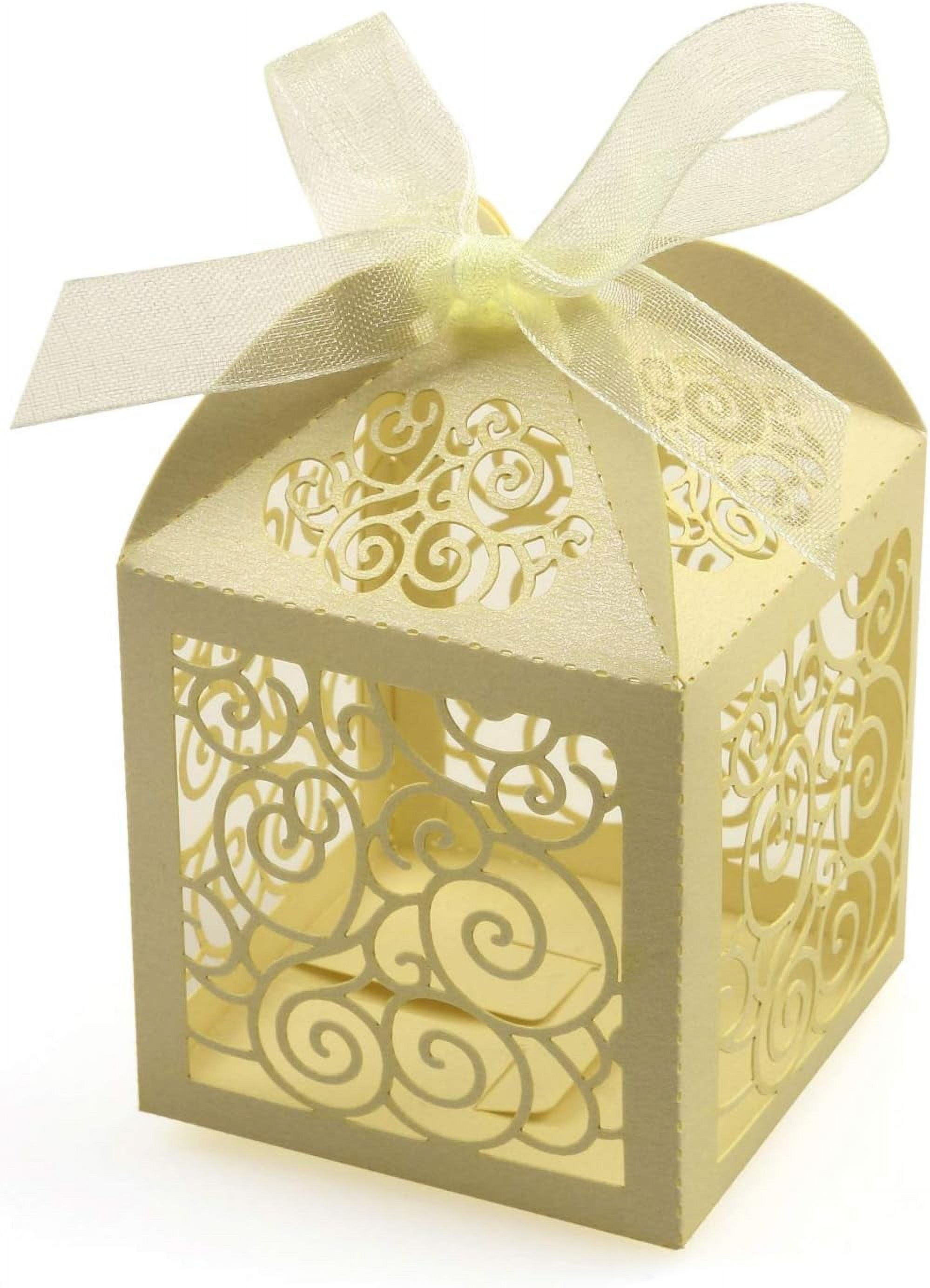 Paraugas 100 Pack Wedding Favor Boxes Laser Cut Boxes Party Favor Box ...