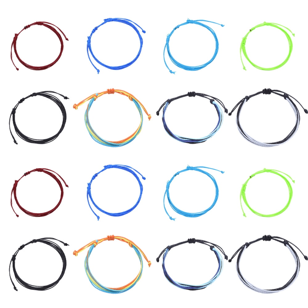 Paraugas 16Pcs Summer Beach Bracelets Adjustable Braided String Ankle ...