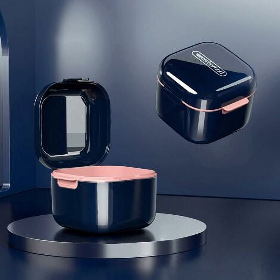 Paraugas Denture Box with Strainer, Portable False Teeth Container ...