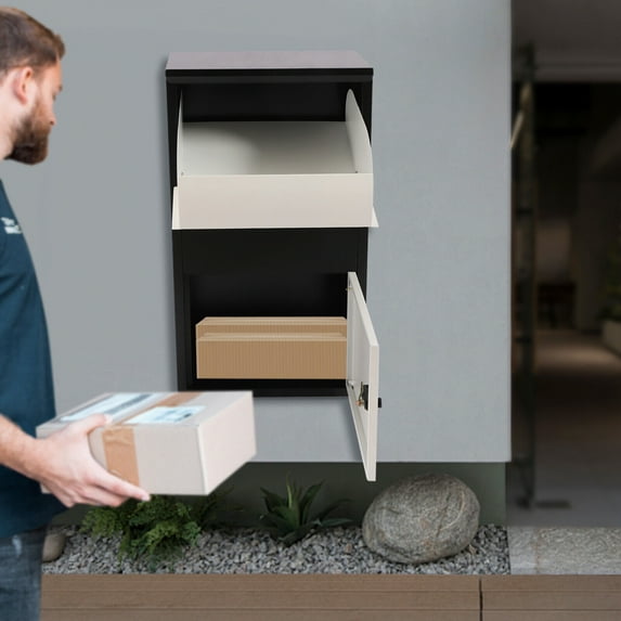 Parcel Post Drop Box Large Steel Lockable Letter Mail Packag Delivery ...