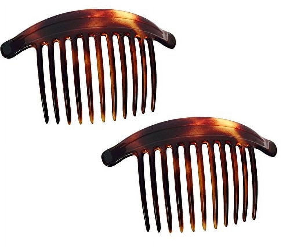 Parcelona French 11 Teeth Set of 2 Tortoise Shell Interlocking Side ...