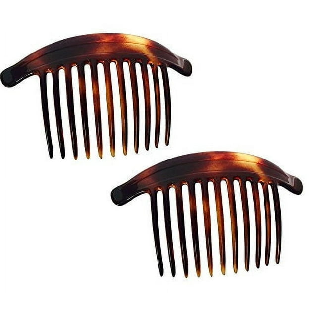 Parcelona French 11 Teeth Set of 2 Tortoise Shell Interlocking Side ...