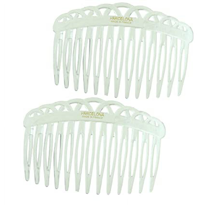 Parcelona French 13 Teeth Crown Small Celluloid Side Hair Combs for ...