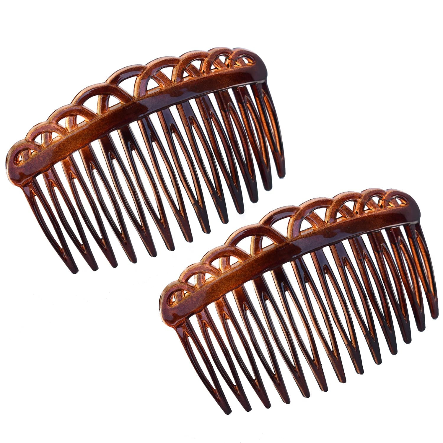 Parcelona French 13 Teeth Crown Small Celluloid Side Hair Combs for ...