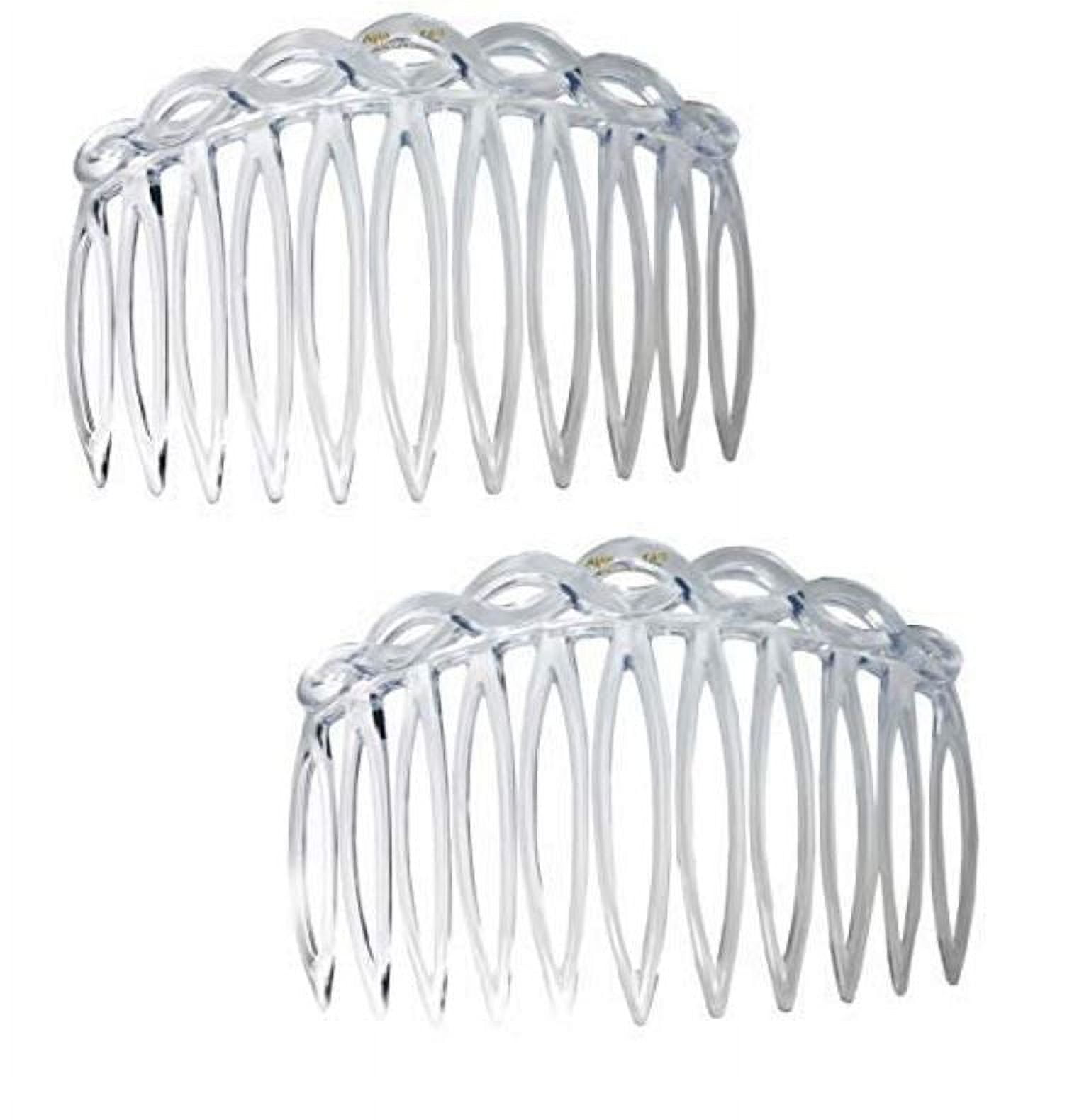Parcelona French 2 Pieces Medium Open Curved Clear Celluloid Side Hair ...