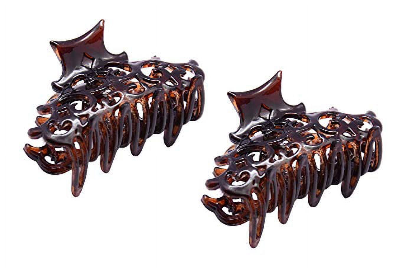 Parcelona French Beau Small Set of 2 Tortoise Shell Jaw Hair Claw Clips ...