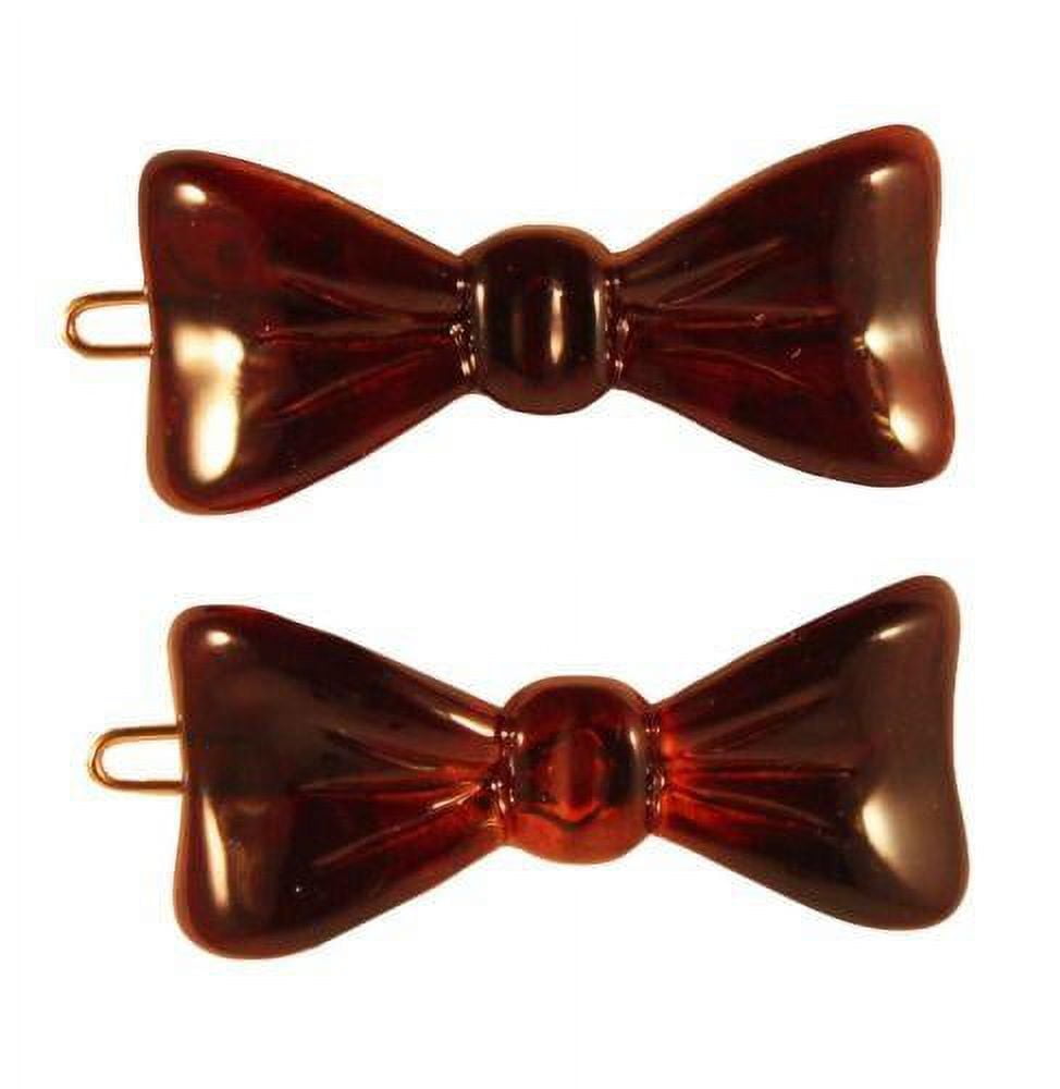 Parcelona French Bow 2 Pcs Medium 1 3/4 Inch Tortoise Shell Side Slide ...