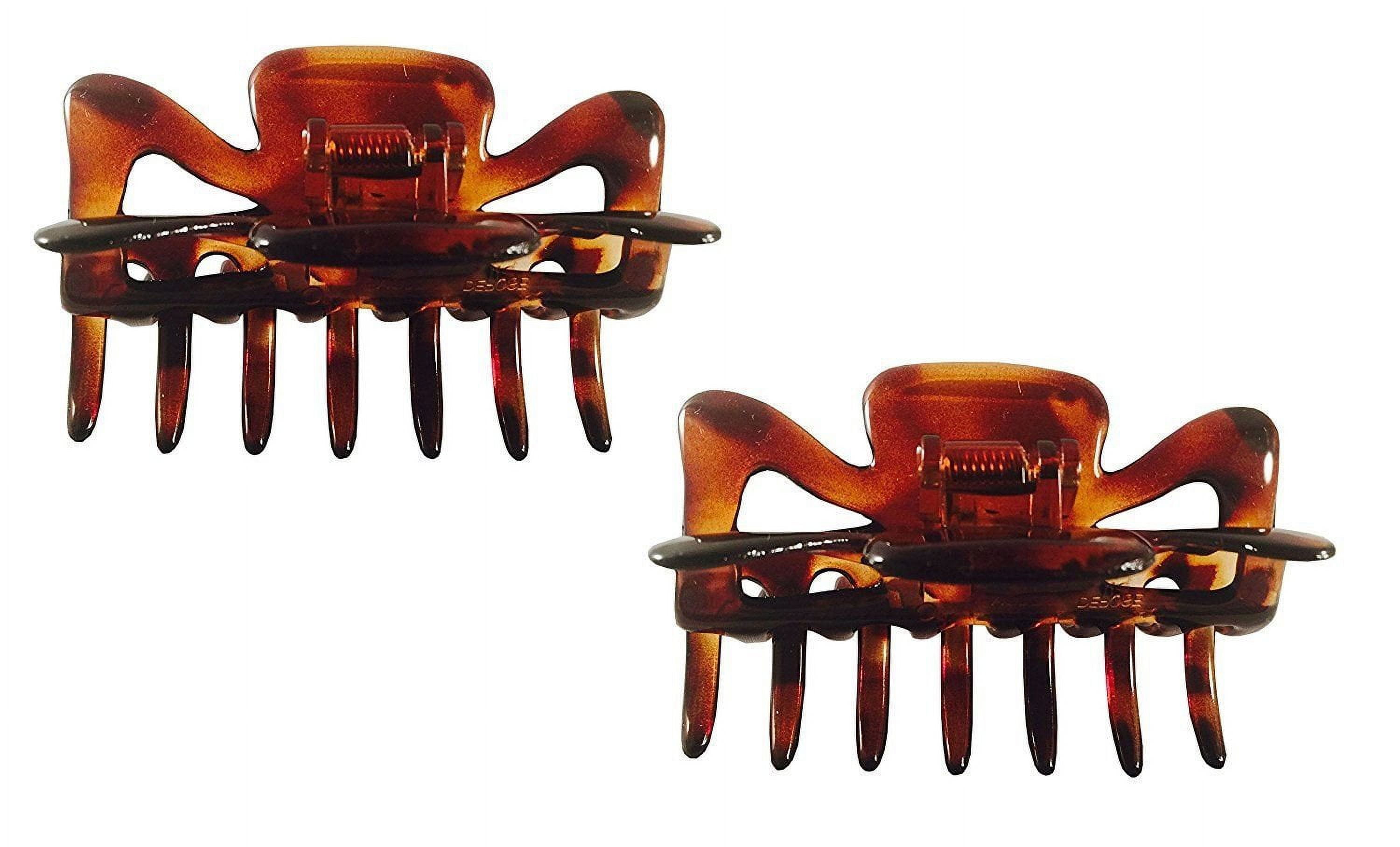 Parcelona French Classic Shaded Tortoise Shell Brown Medium Jaw Hair Claw 2 Pcs - Walmart.com