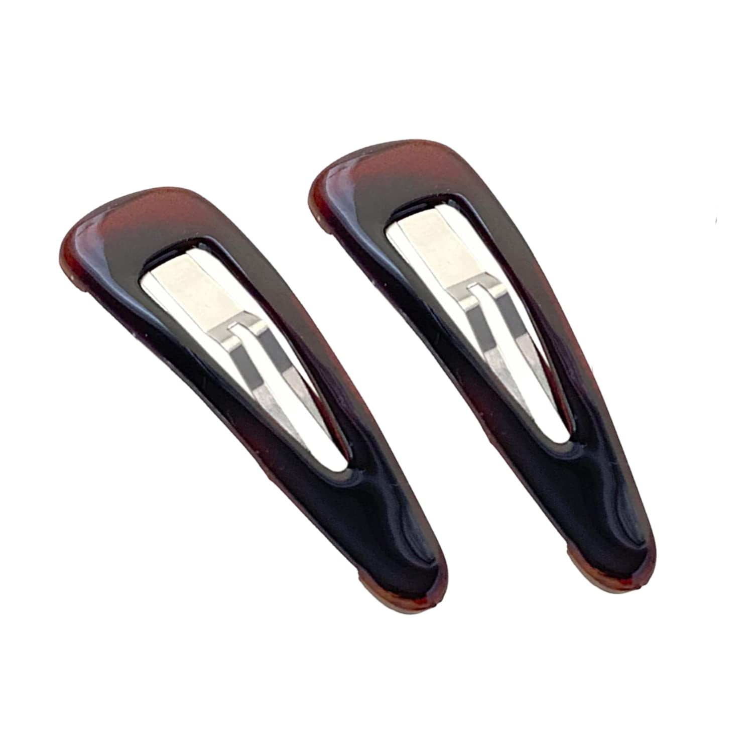 Parcelona French Clic Clac 2 1/4" Celluloid No Slip Grip Snap Hair ...