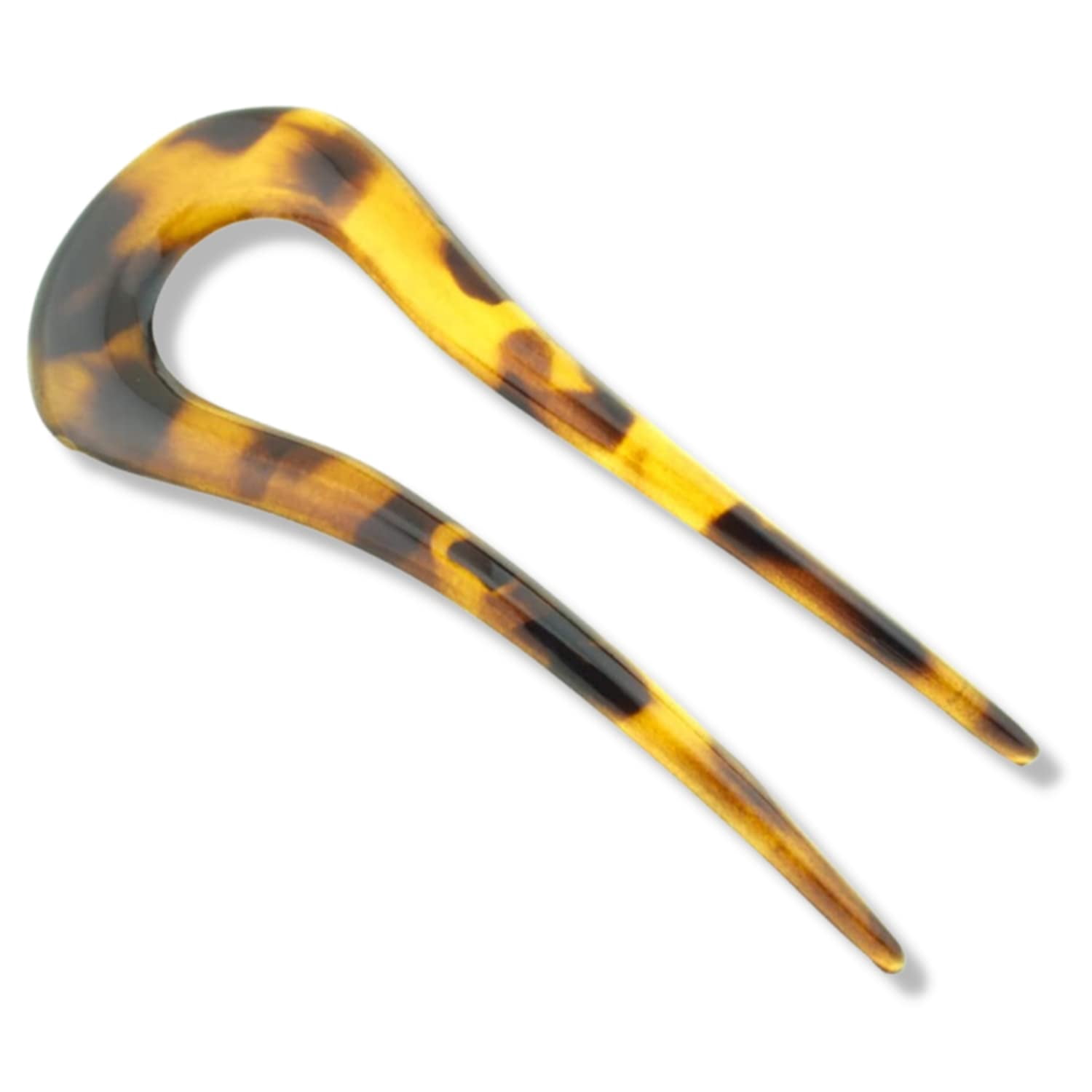 Parcelona French Curved U Large Celluloid Chignon Wavy Hair Stick for ...