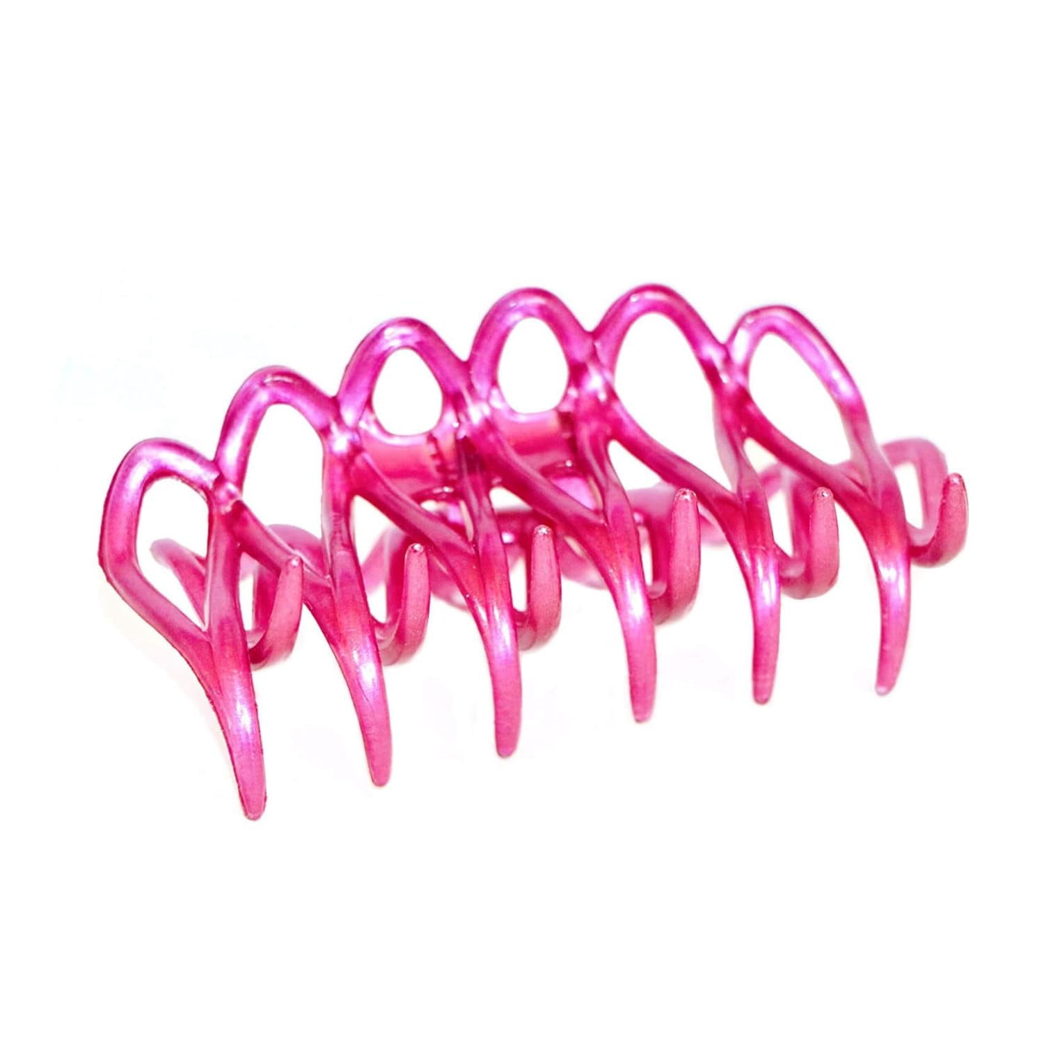 Parcelona French Dentelle Rose Pink Medium Celluloid Jaw Hair Claw for ...