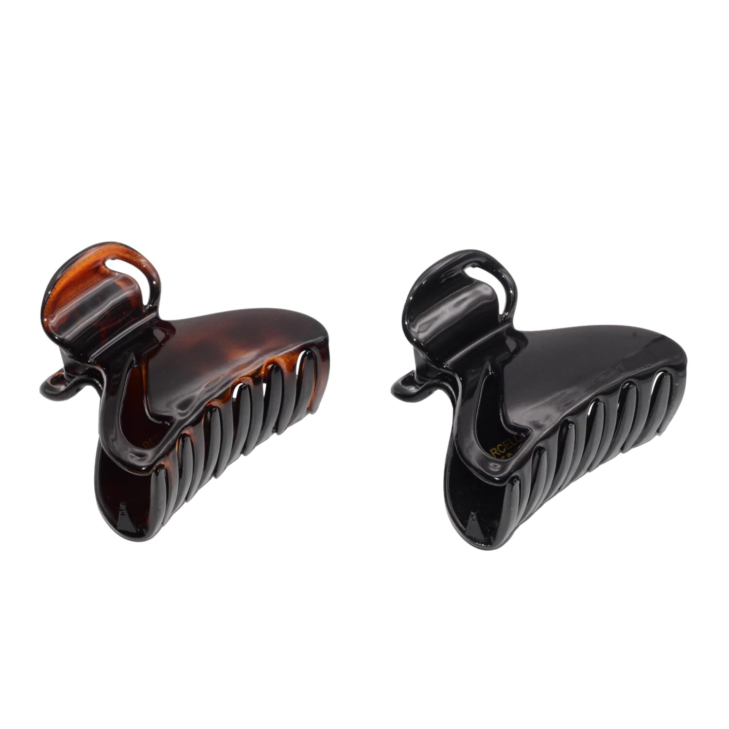 Parcelona French Elite Small Brown N Black Celluloid Hair Claws for ...
