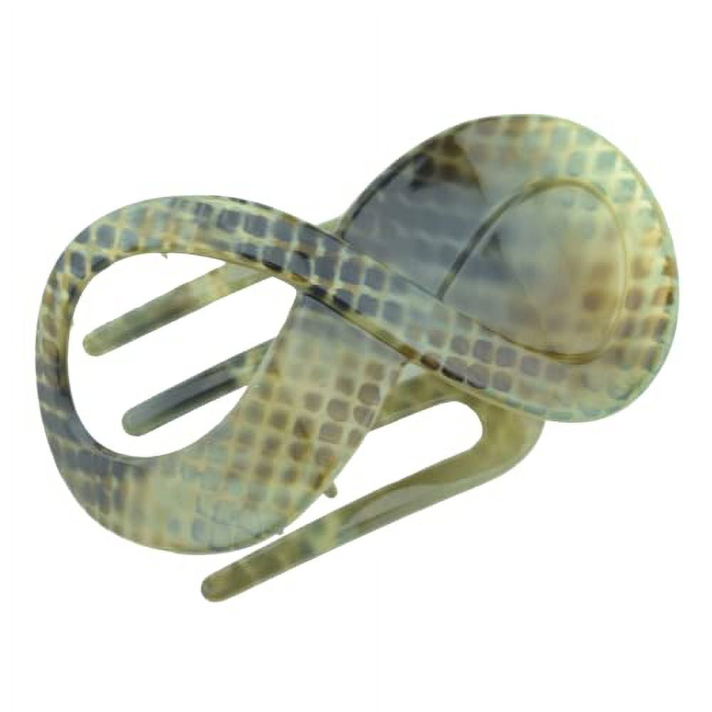 Parcelona French Infinity Loop Medium 3” Celluloid Hair Claw for Women ...