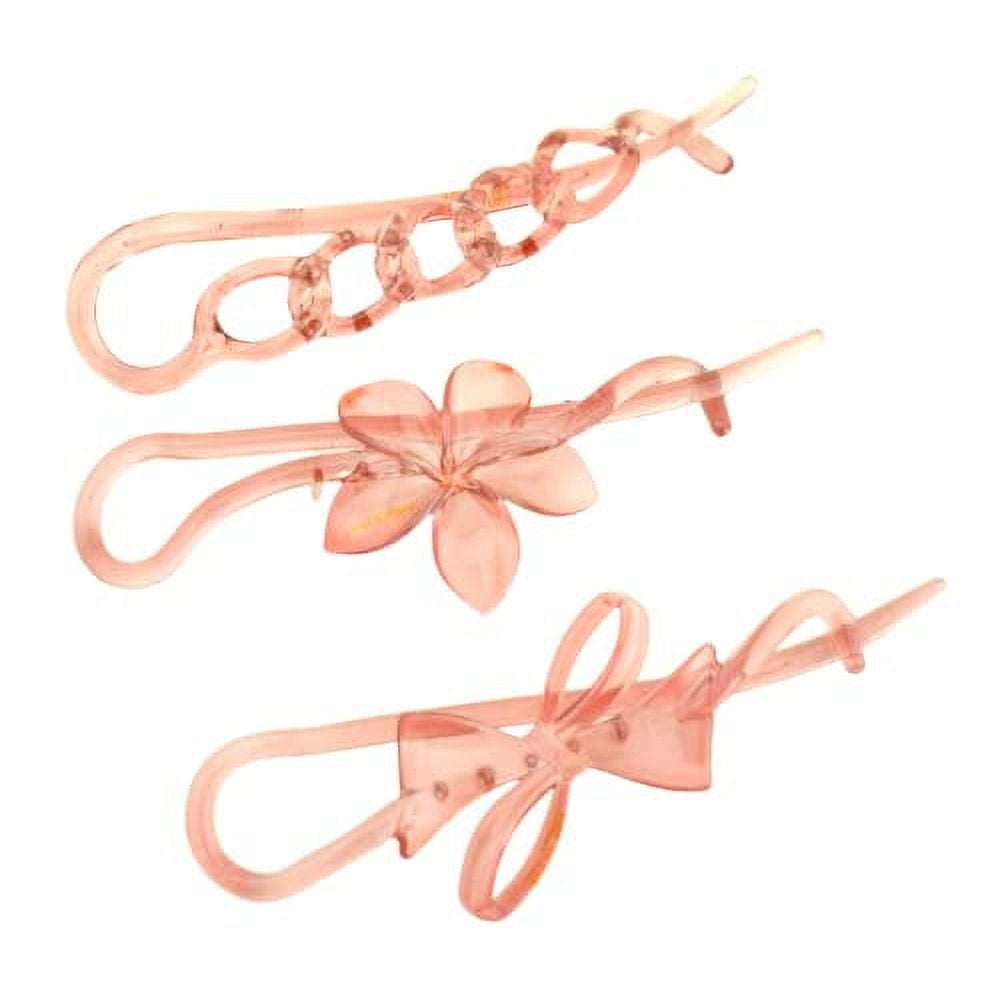 Parcelona French Large Twist N Clip Flower Bow Chain Hair Clip ...