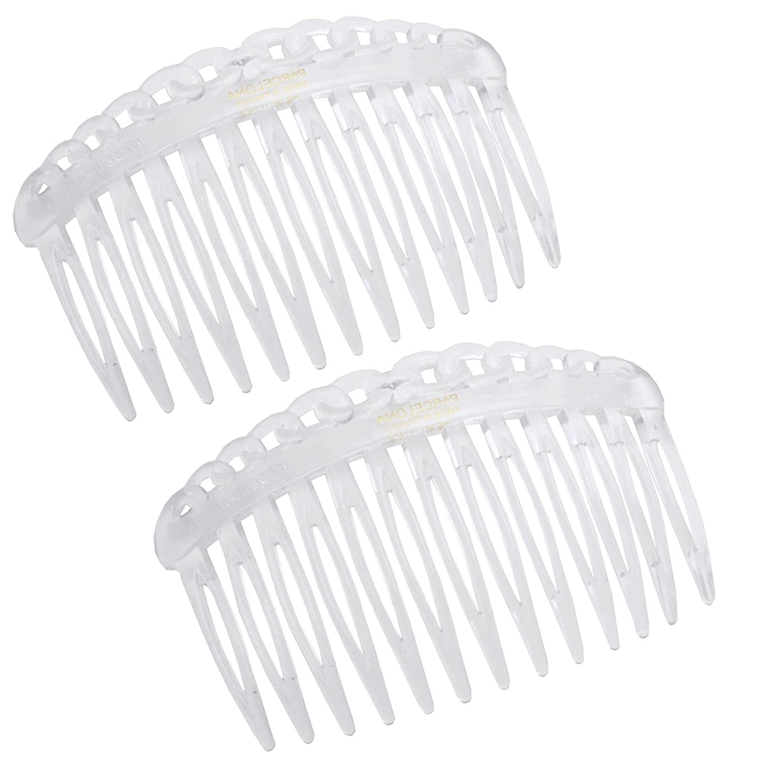 Parcelona French Loop Edge Clear Small 2 3/4" Celluloid Side Hair Combs ...