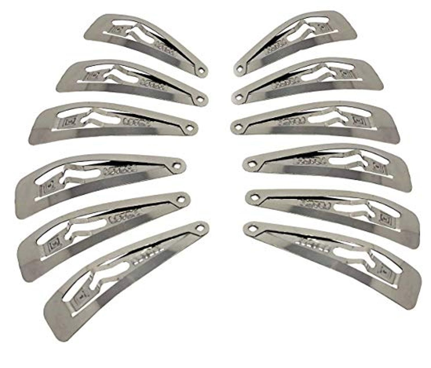 Parcelona French Medium Stainless Steel Pack of 12 Clic Clac Metal Snap ...