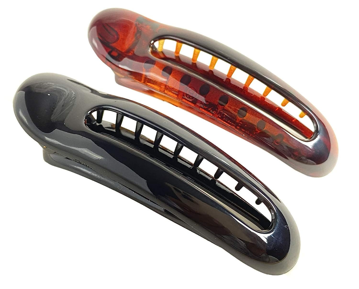 Parcelona French Oval Slider Small 3" Celluloid Side Hair Claw Clips(2 ...