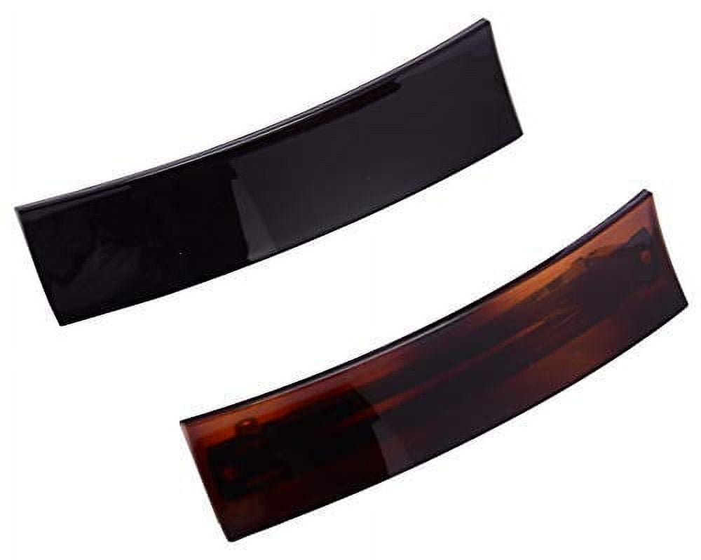 Parcelona French Rectangle Extra Large Tortoise Shell Black Hair Clips ...