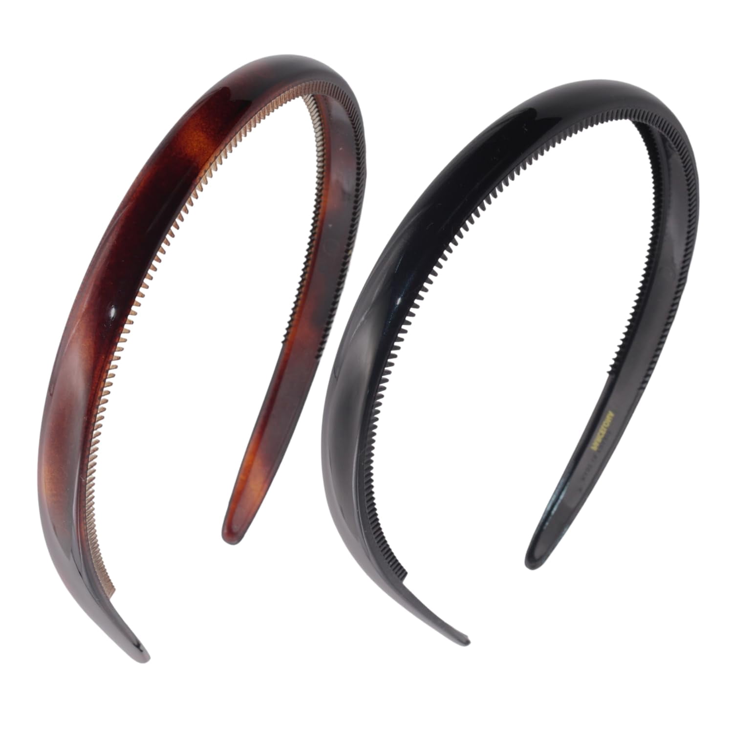 Parcelona French Reg Set of 2 Shell & Black Hair Headband with Inner ...
