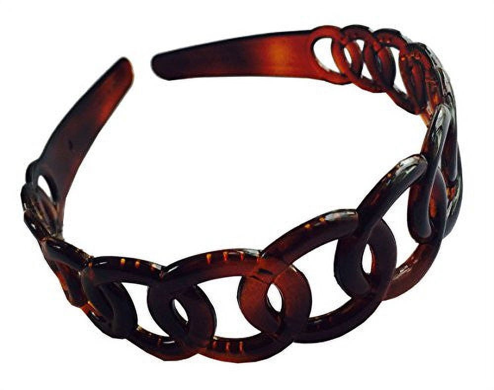 Parcelona French Round Chain Tortoise Shell Brown Celluloid Hair ...
