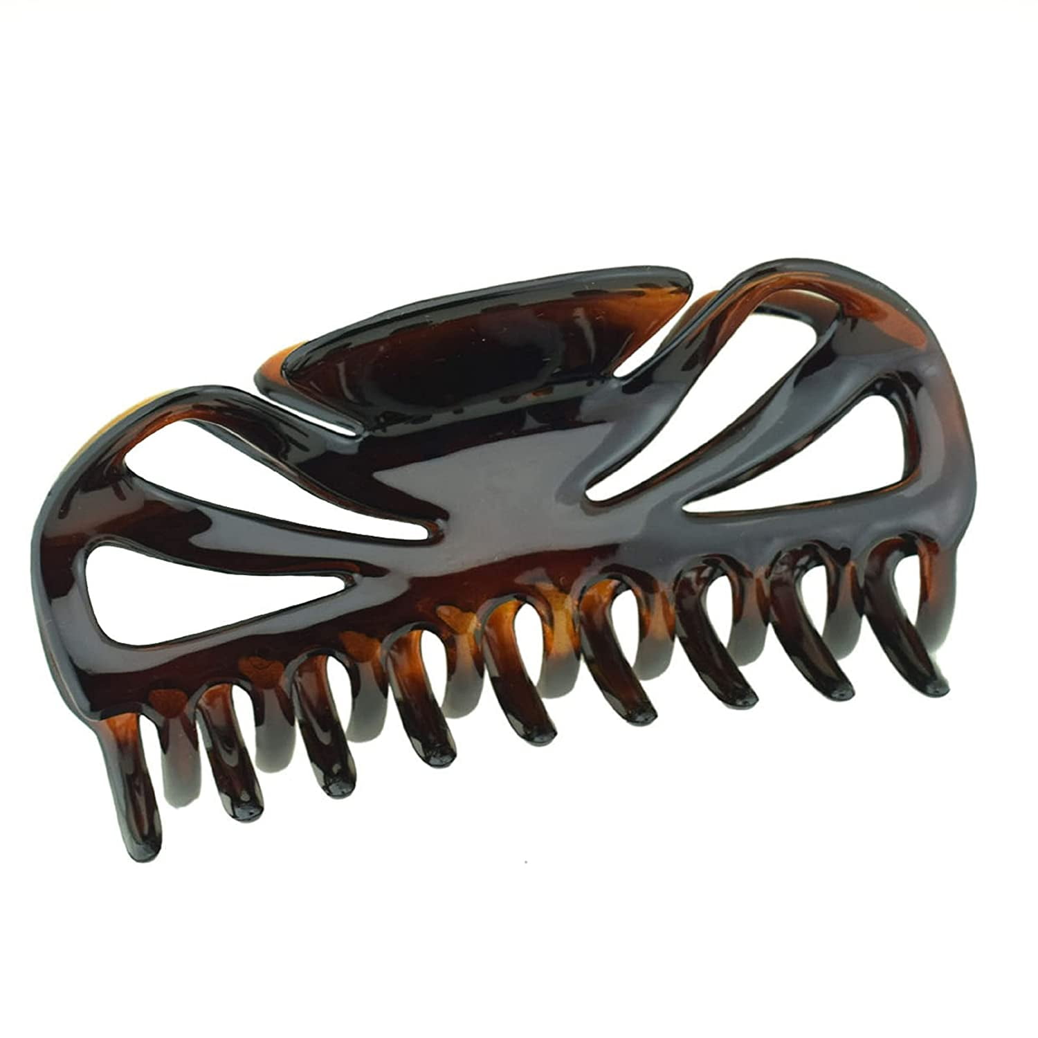 Parcelona French Shell Large Celluloid Acetate Grip Covered Spring Jaw ...