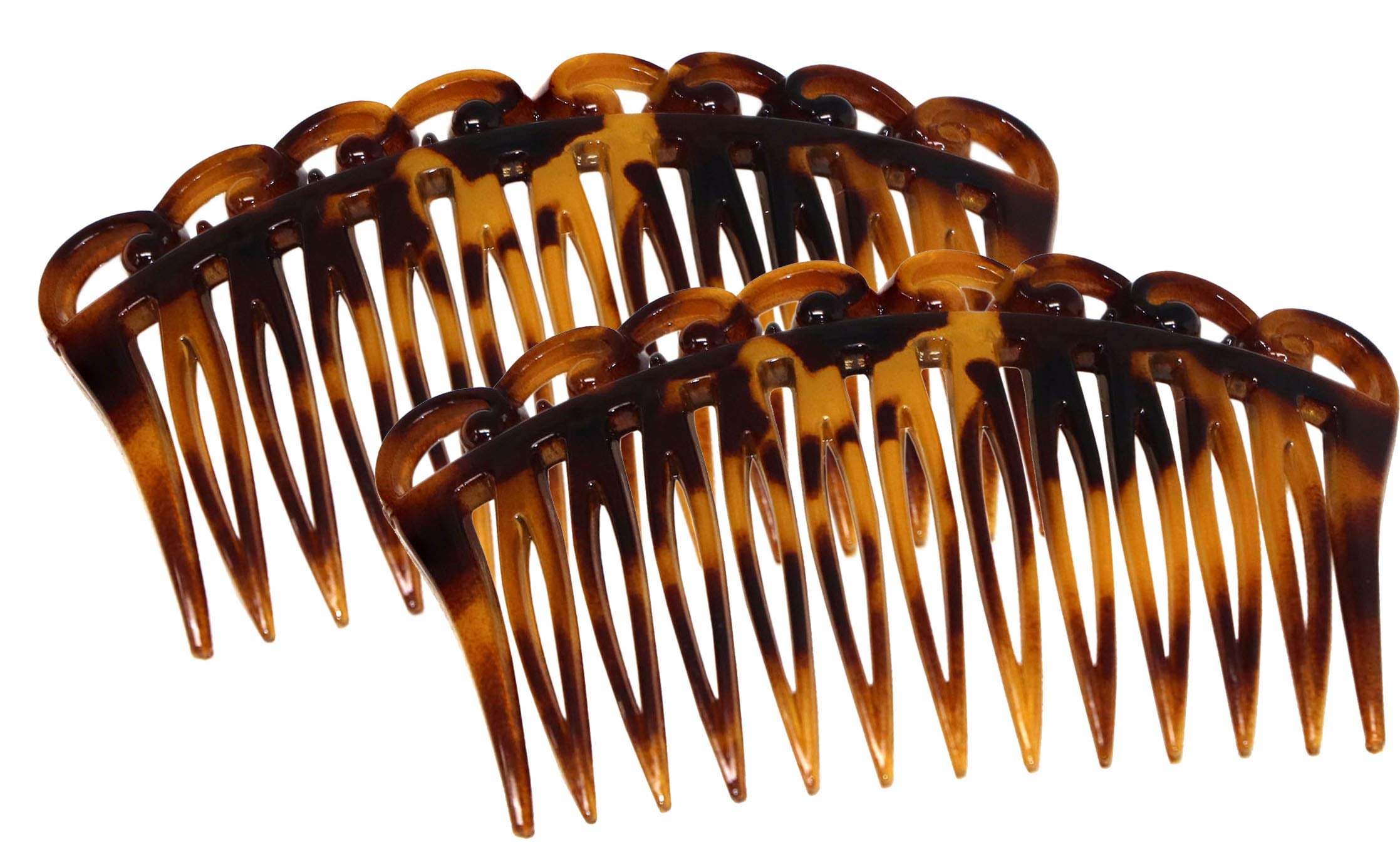 Parcelona French Swirl Savana Small Celluloid Set of 2 Side Hair Combs ...