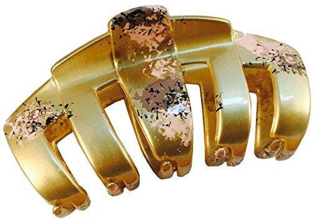 Parcelona French Tubular Golden Pink Grey Splash Hand Painted Jaw Hair ...