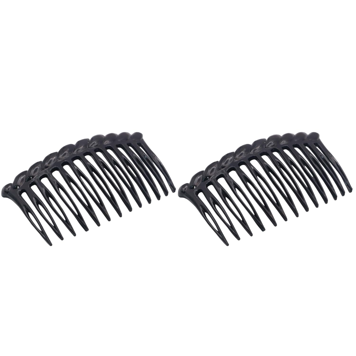 Parcelona French Twisted Edge Black 3” Set of 2 Flexible 13 teeth Side ...
