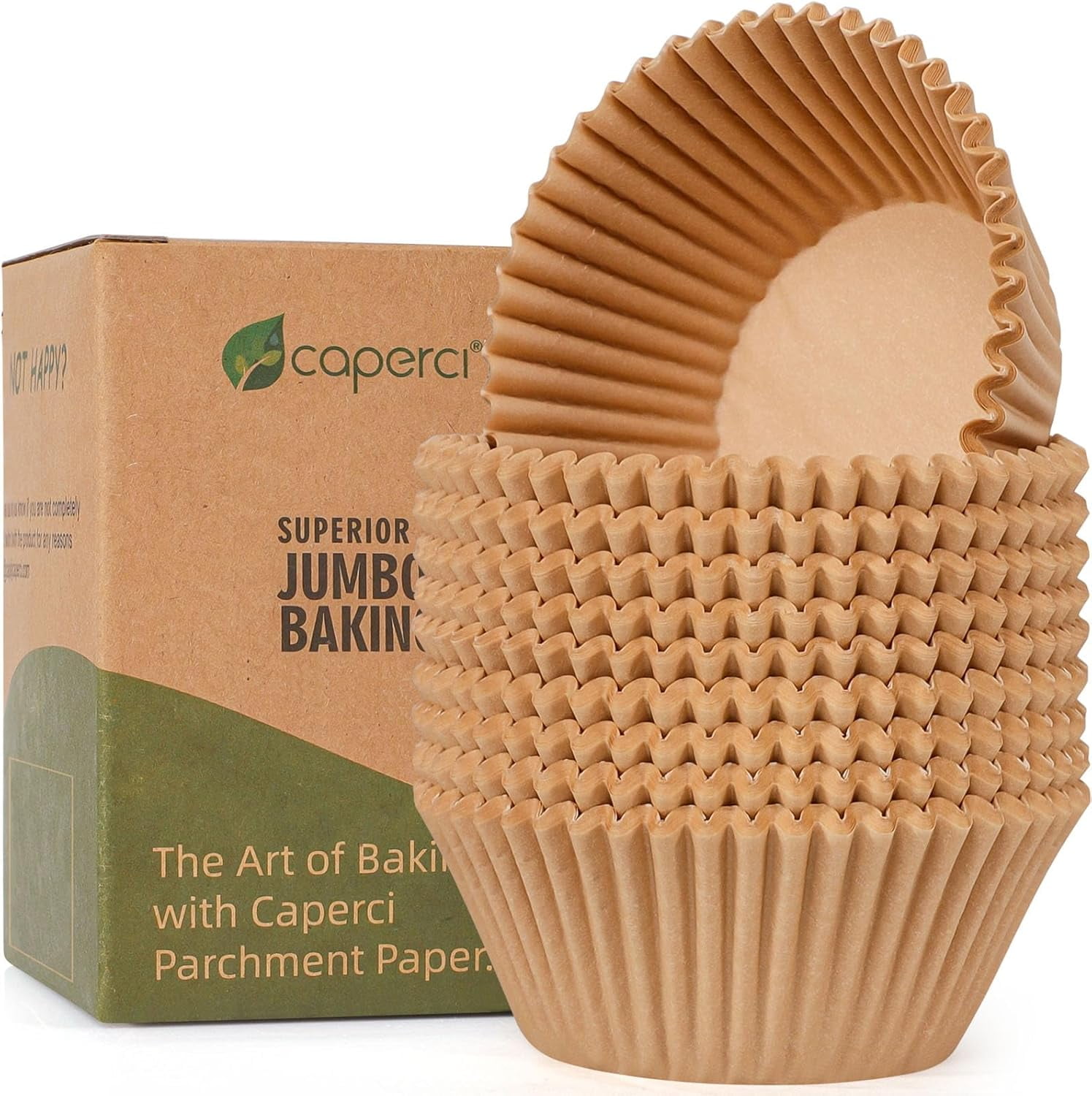 Parchment 200pcs Jumbo Muffin Liners for Baking - Natural Paper Large ...