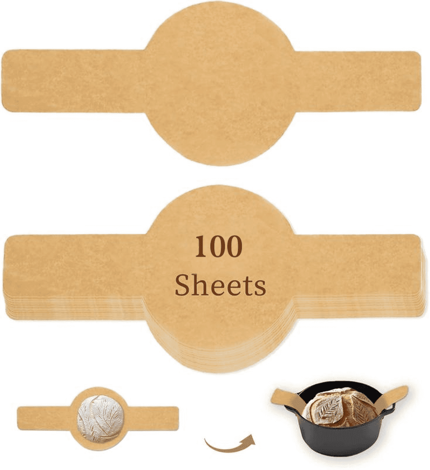 Parchment Bread Sling for Dutch Oven, Shiob Disposable Bread Baking Mat ...