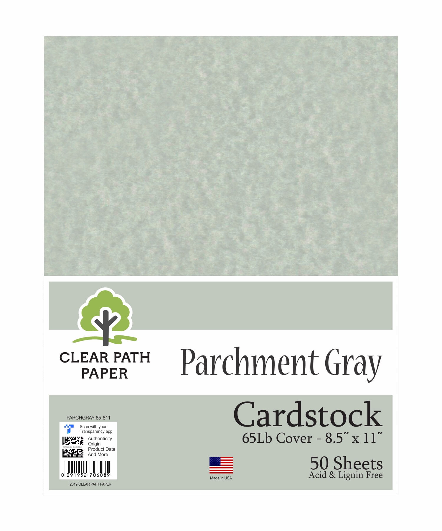Parchment Gray Cardstock - 8.5 x 11 inch - 65Lb Cover - 50 Sheets ...