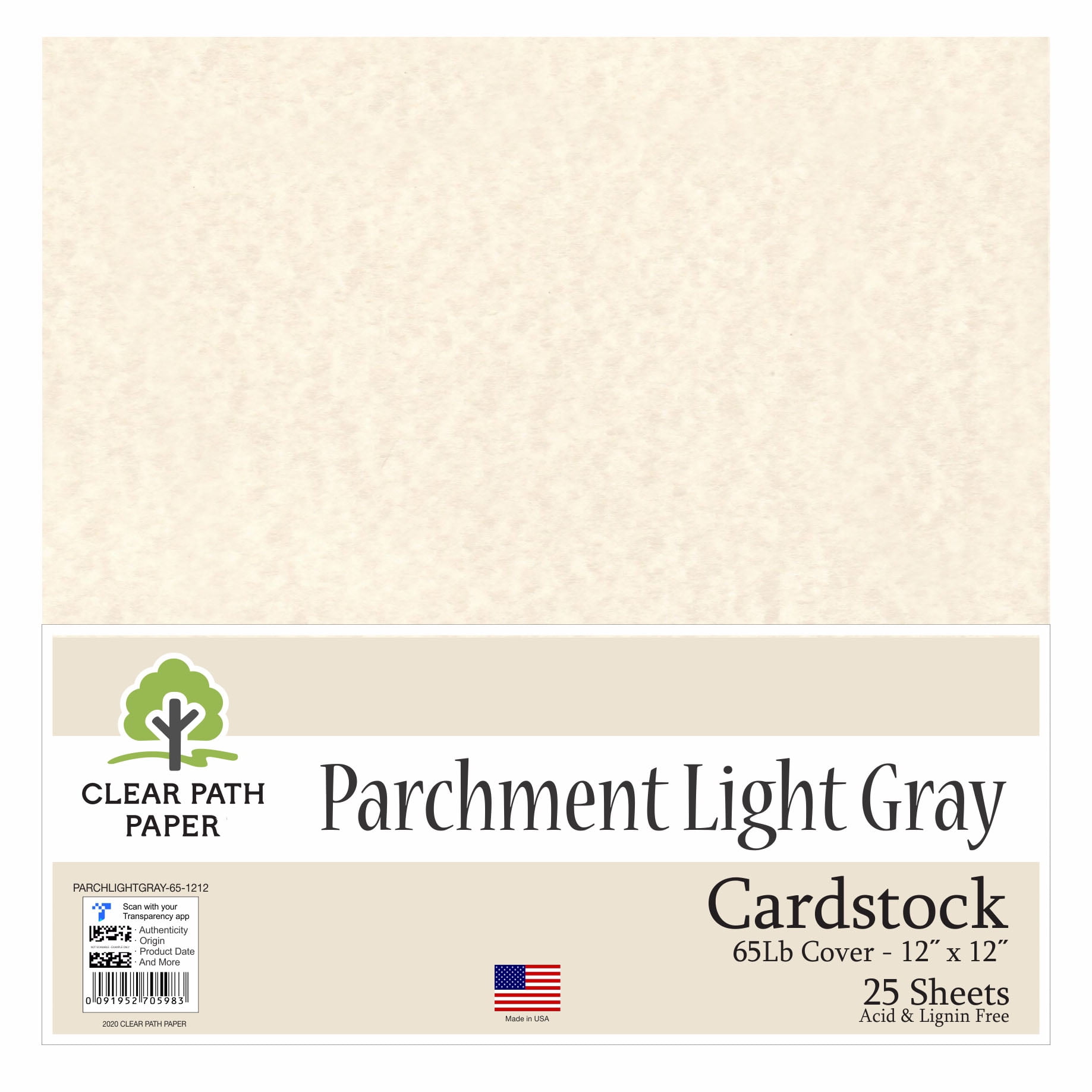 Parchment Light Gray Cardstock - 12 x 12 inch - 65Lb Cover - 25 Sheets ...