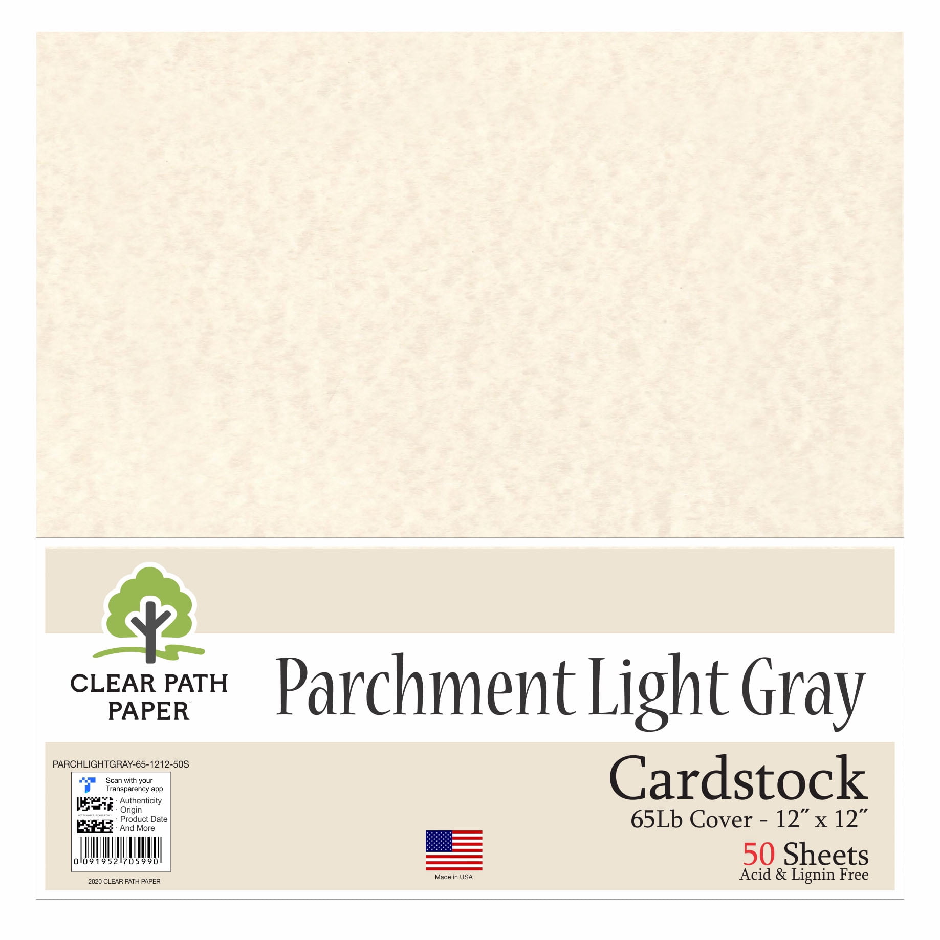 Parchment Light Gray Cardstock - 12 x 12 inch - 65Lb Cover - 50 Sheets ...