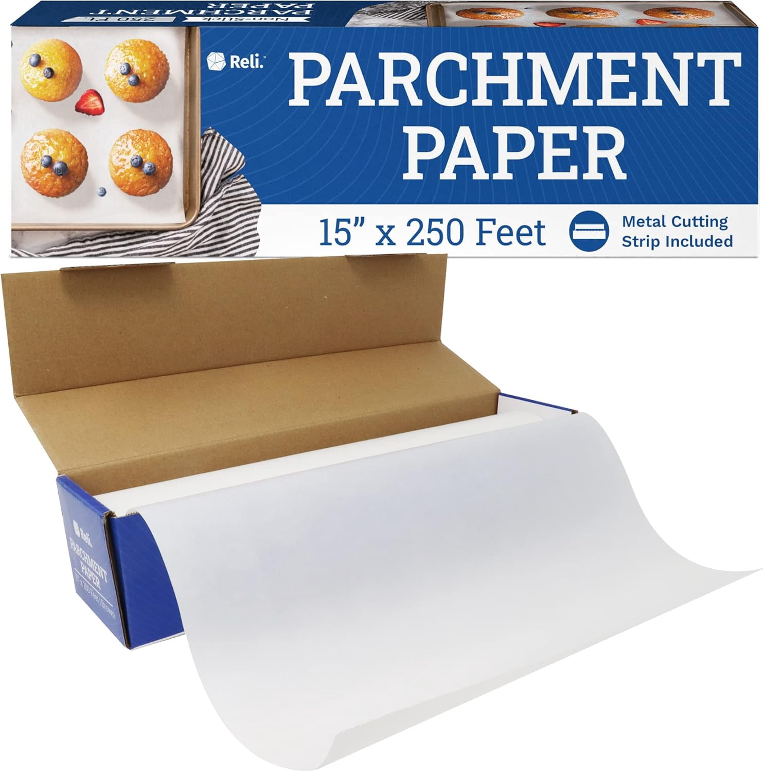 Parchment Paper Roll (15" x 250 ft) w/Dispenser Box, White | Parchment ...