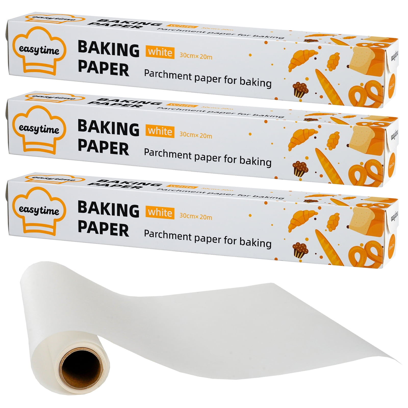 Parchment Paper Roll for Baking Total 12in x 196ft, White Pachment ...