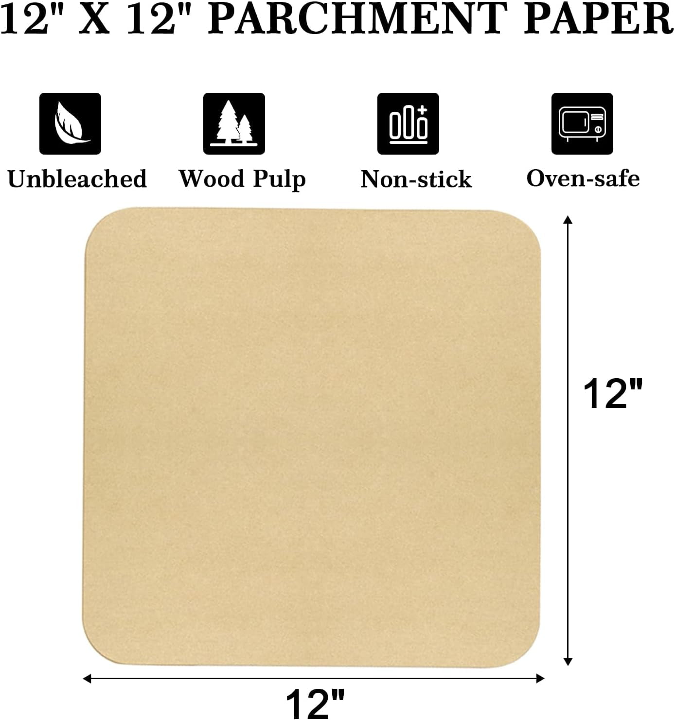 Parchment Paper Sheets 12 x 16 Inch, Precut Unbleached Baking Sheets 50 ...