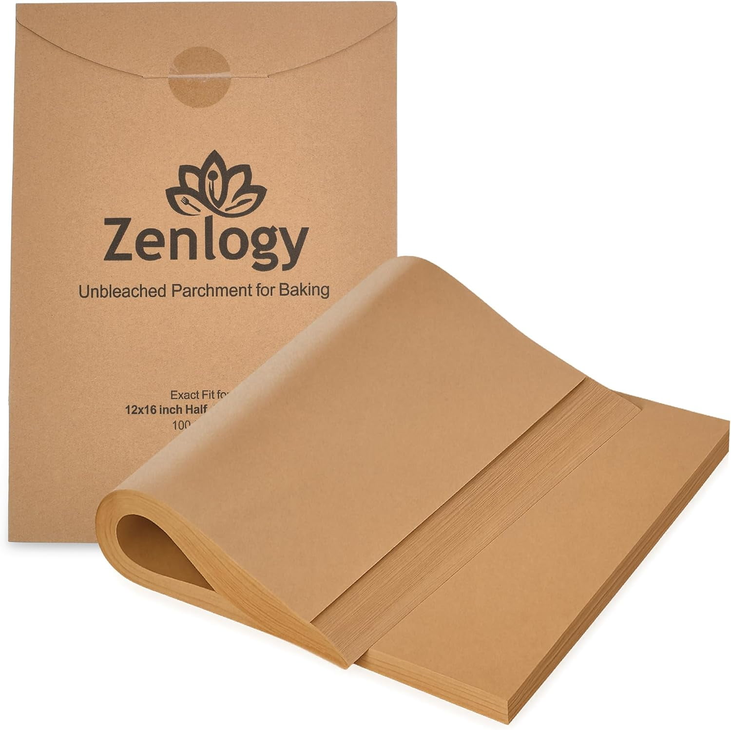 Parchment Paper Sheets 12x16 (100 sheets) for Baking - Unbleached ...