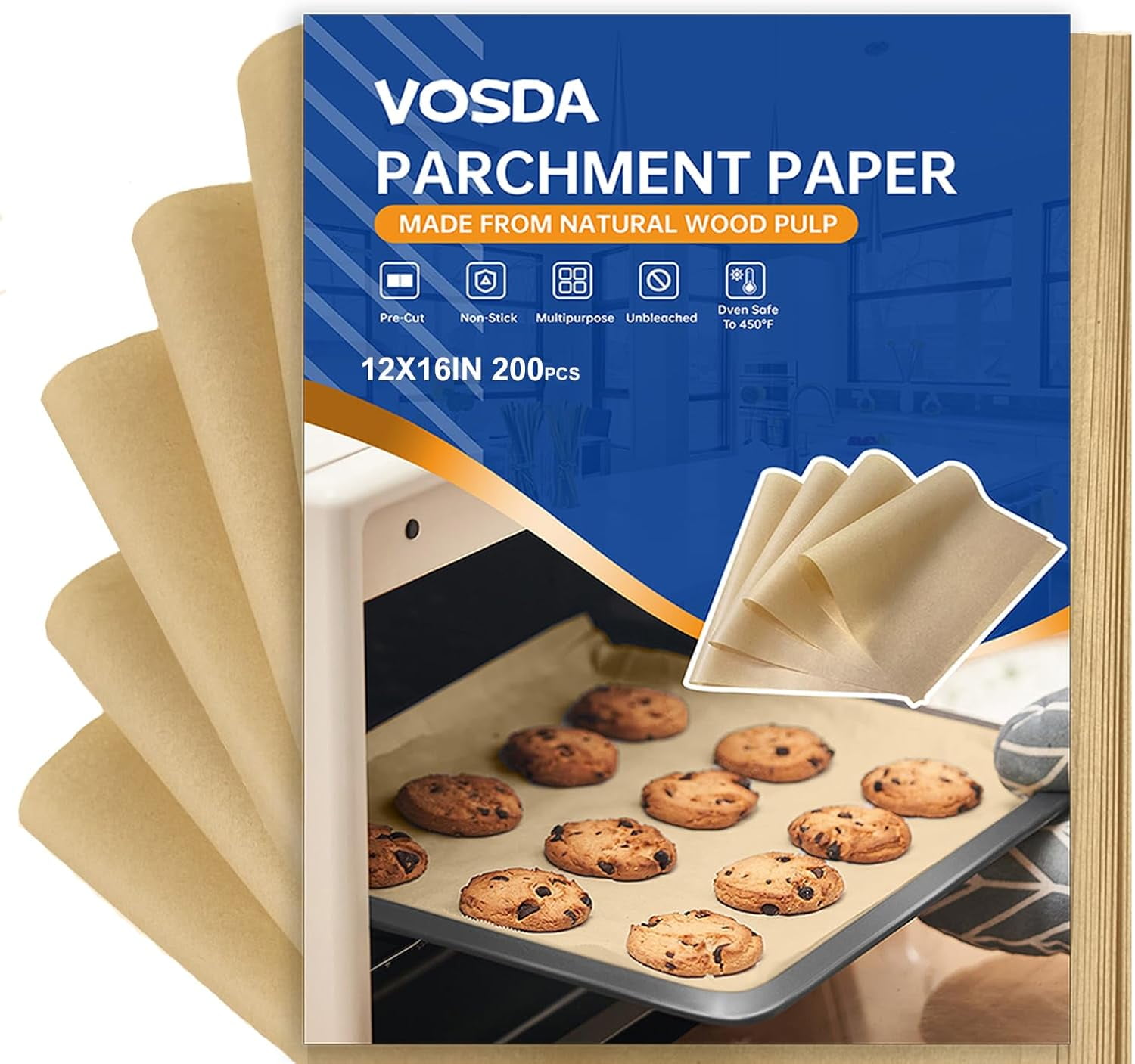 Parchment Paper Sheets for Baking 12-16 IN Precut Non-Stick Parchment ...