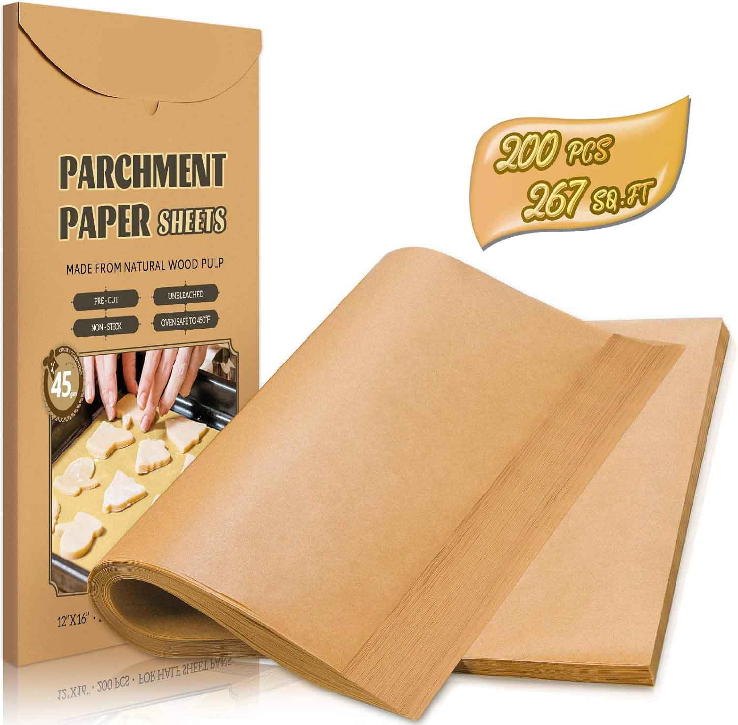 Parchment Paper Sheets, Precut Non-Stick Sheets for Baking, Cooking ...