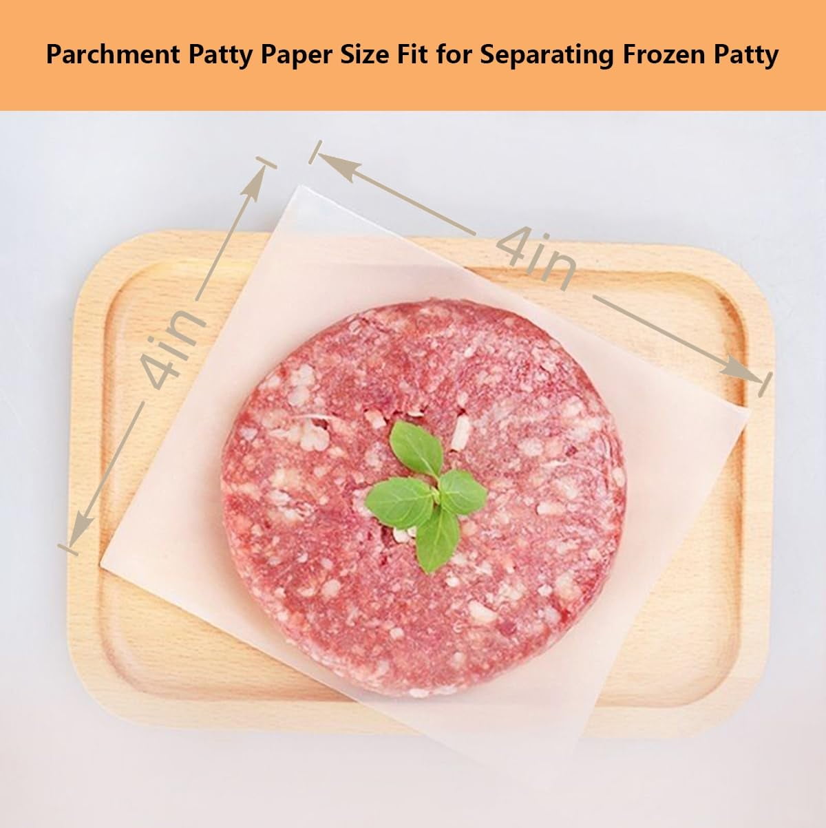 Parchment Paper Squares, 4x4 Inch, Set of 300, Small Hamburger Patty ...