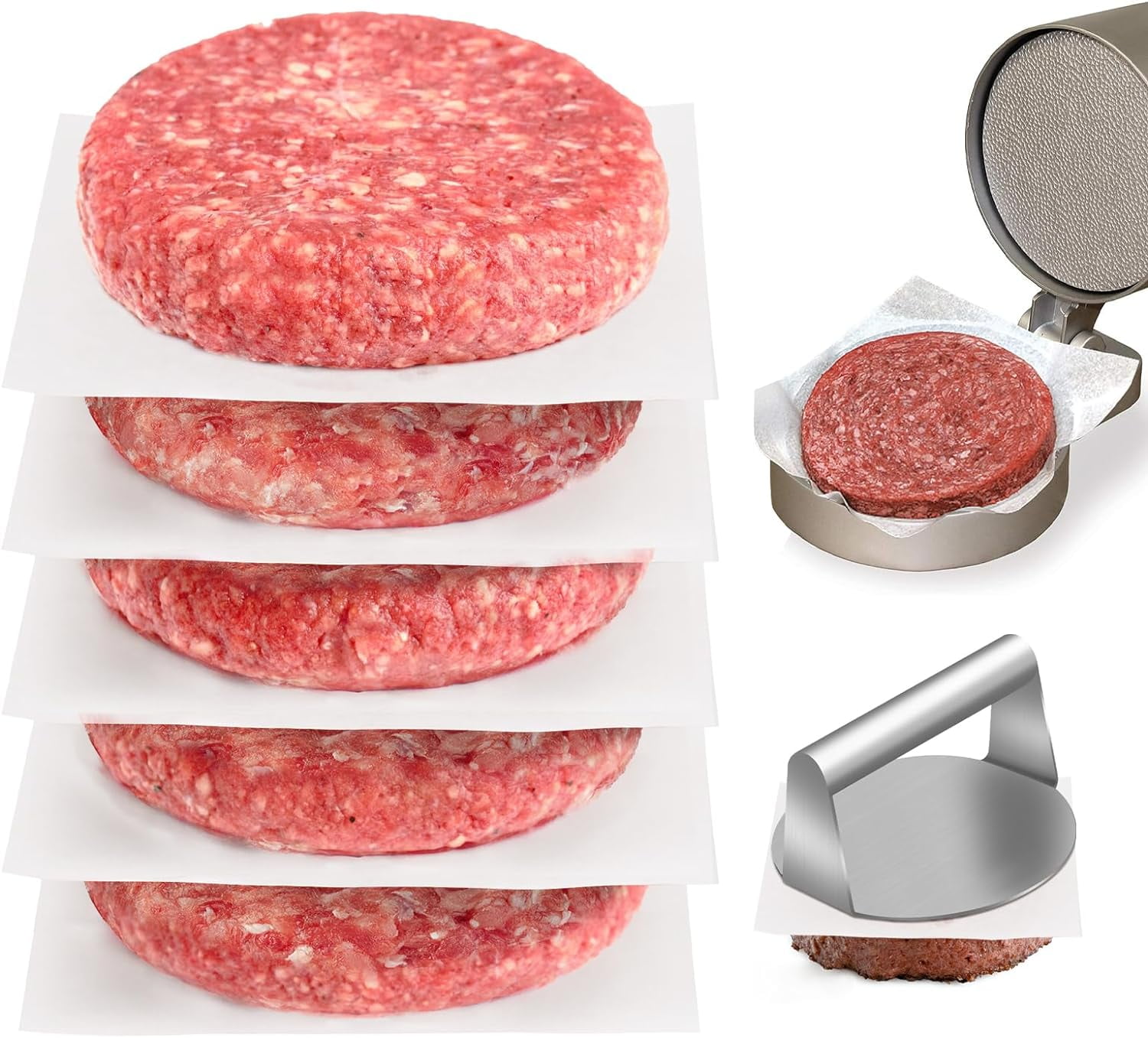 Parchment Paper Squares for Burger Press, Set of 100/200/, 6x6 / 7 x 7 ...