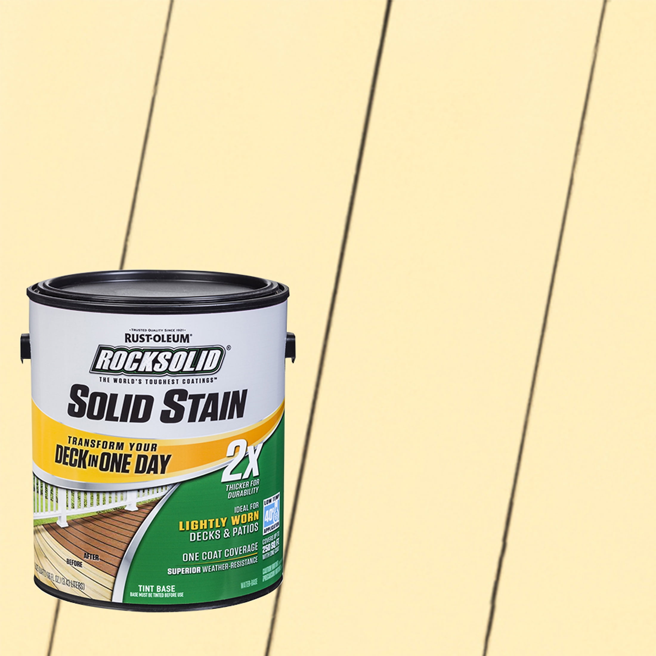 Parchment, Rust-Oleum RockSolid 2X Solid Exterior Wood Deck Stain ...