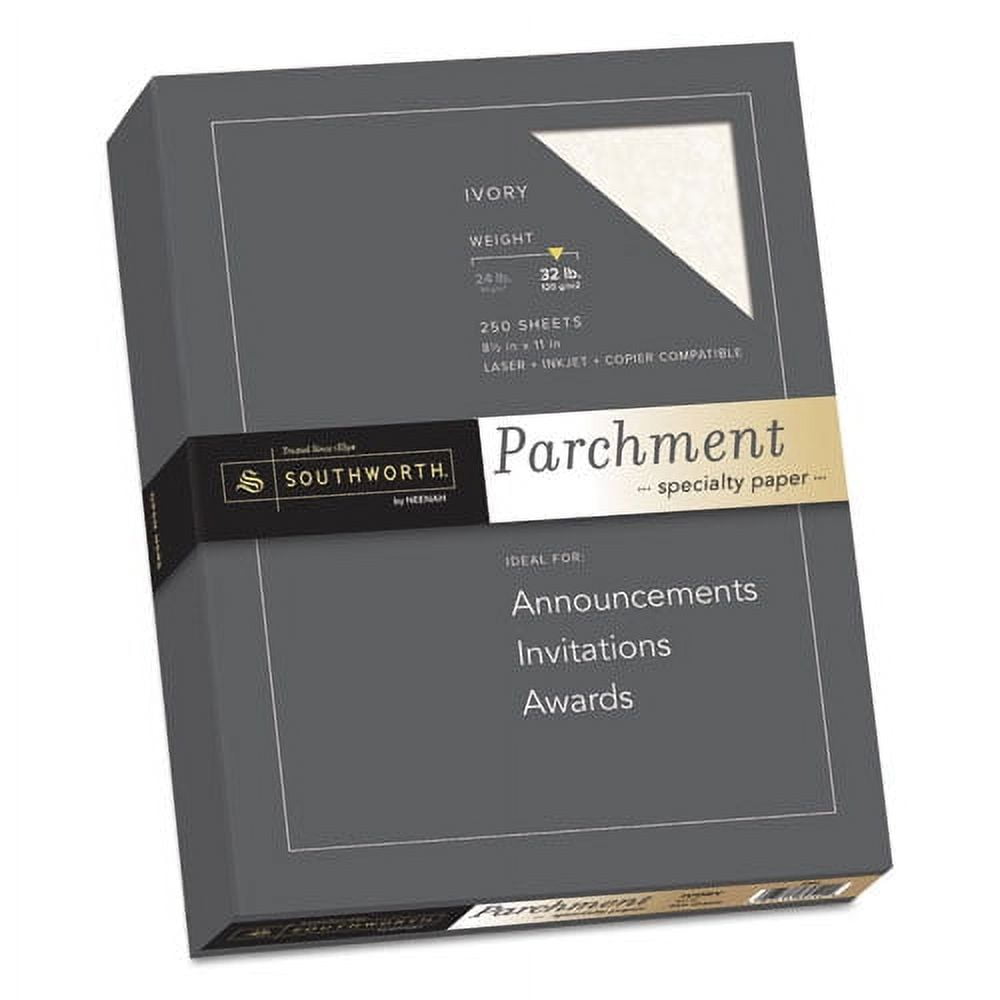 Parchment Specialty Paper, 32 Lb, 8.5 X 11, Ivory, 250/pack | Bundle of ...