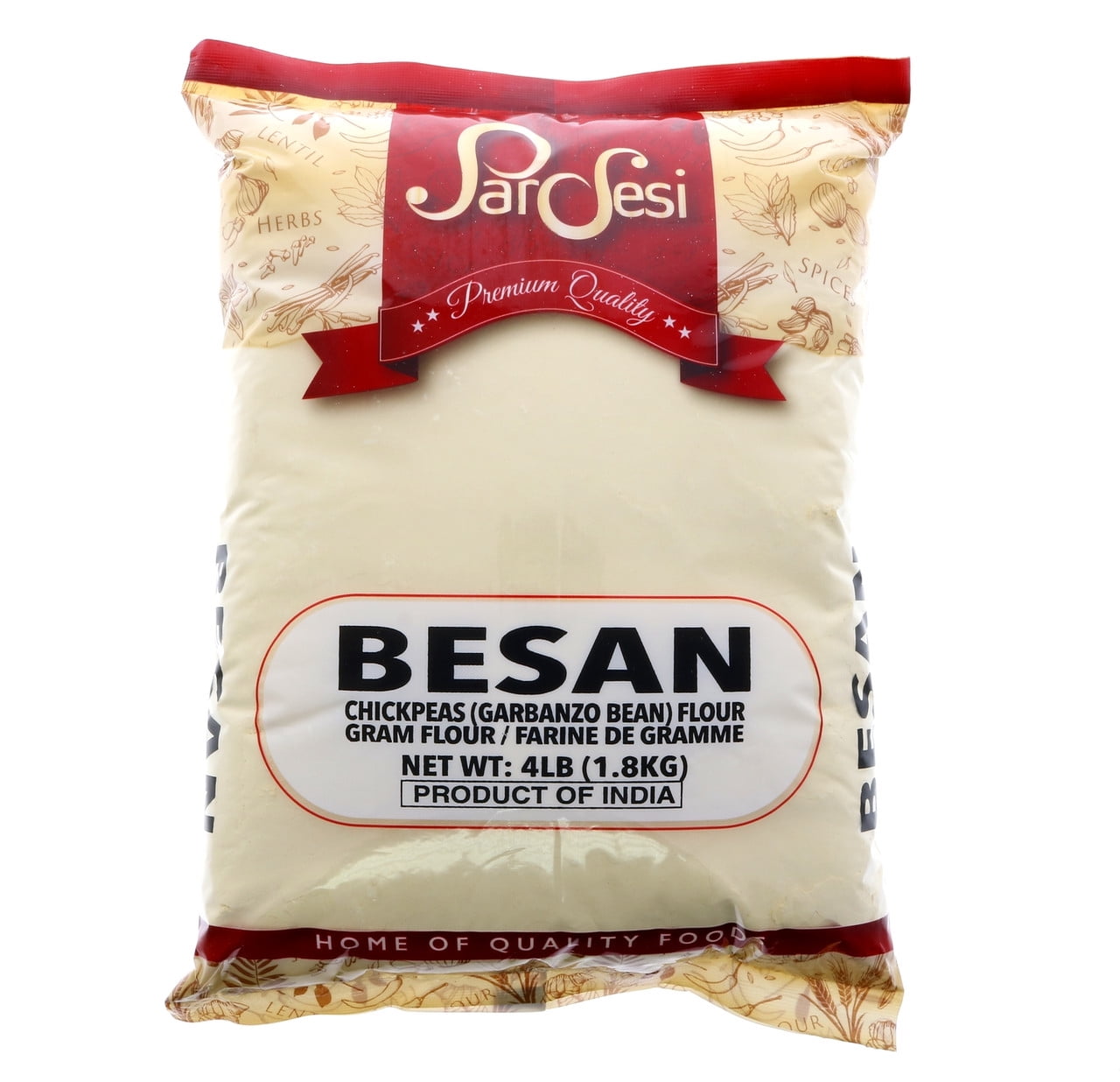 Pardesi Gluten-Free 100% Natural Besan (Chickpea Gram Flour) 4lbs / 1 ...