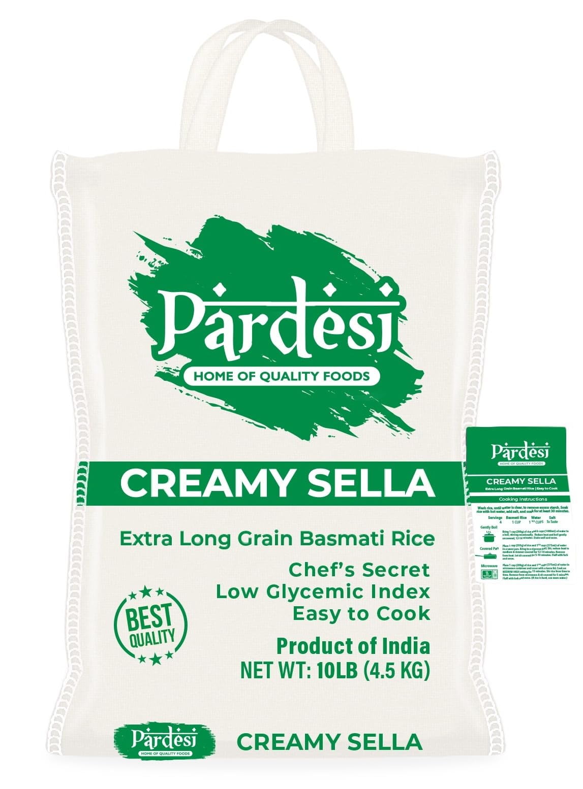 Pardesi Extra Long Grain Creamy Sella Basmati Rice 10lb - Parboiled ...