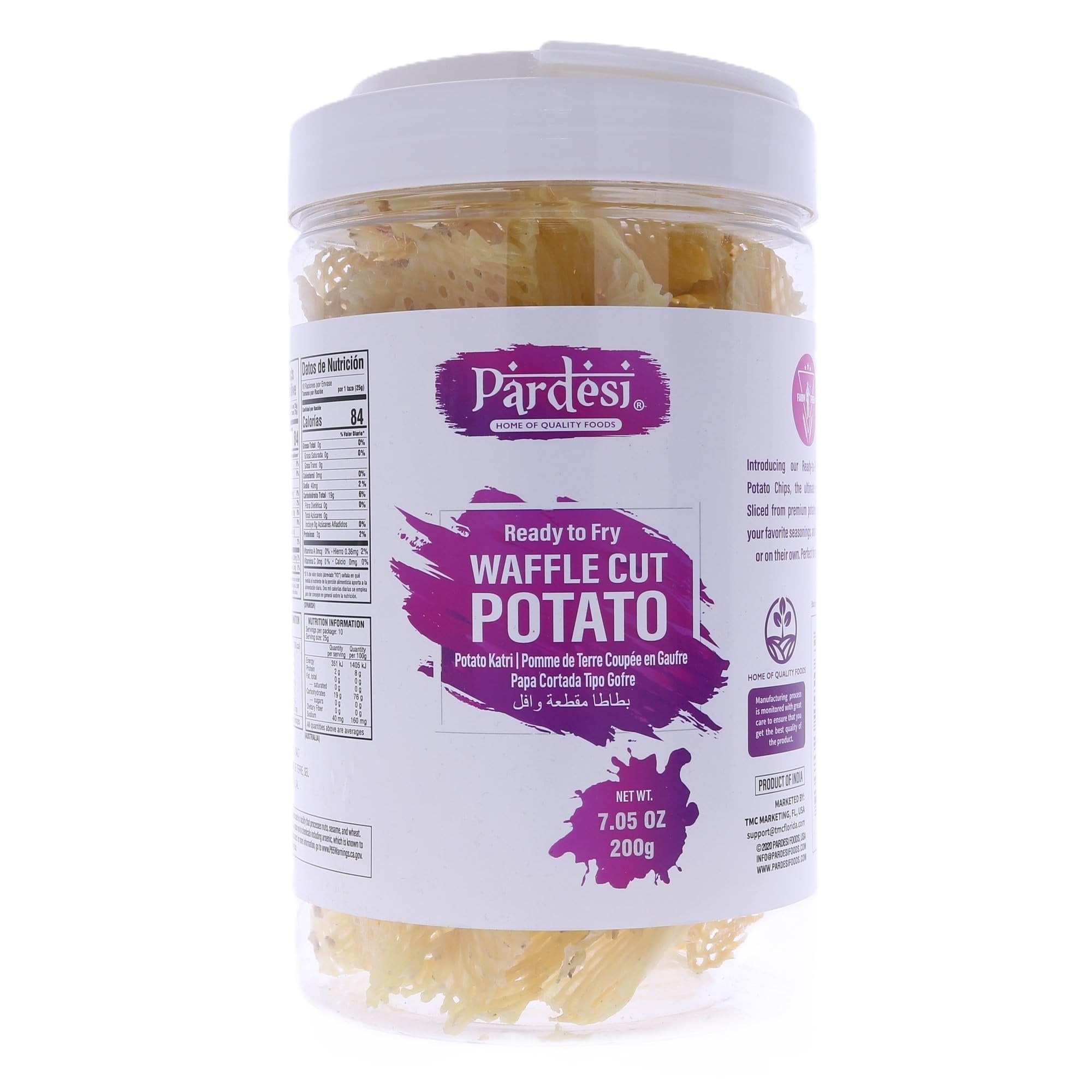 Pardesi Far Far/Fryums Potato Waffle Cut/Potato Katri/Jhali, 7.05 OZ ...