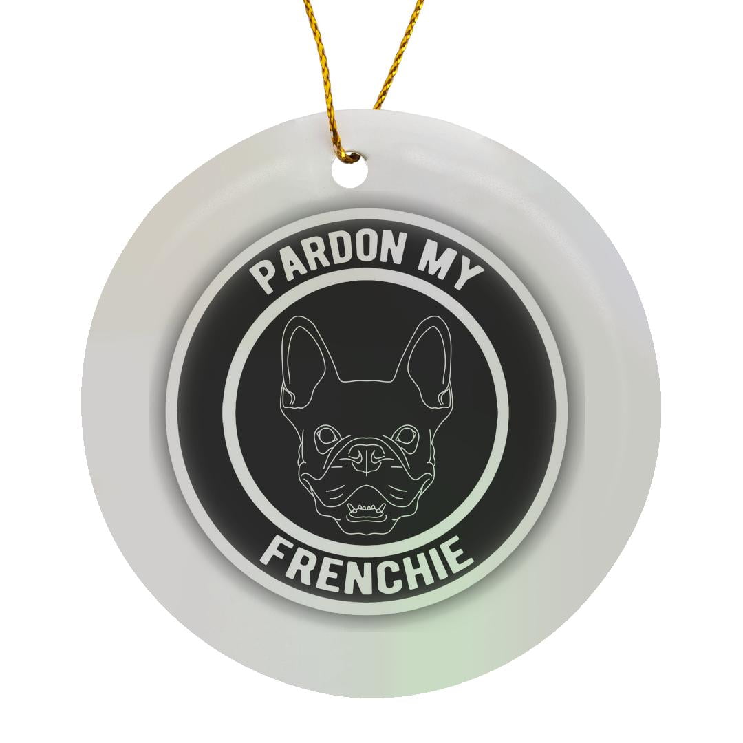 3drose, Pardon My Frenchie in a Circle with French Bulldog on Black ...