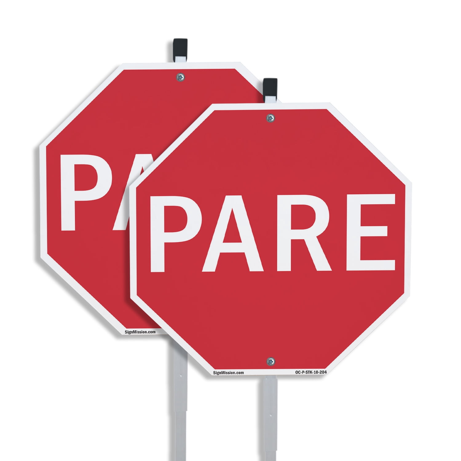 Pare (2 Pack) 10 inch X 10 inch Octagon Plastic Signs with Aluminum ...
