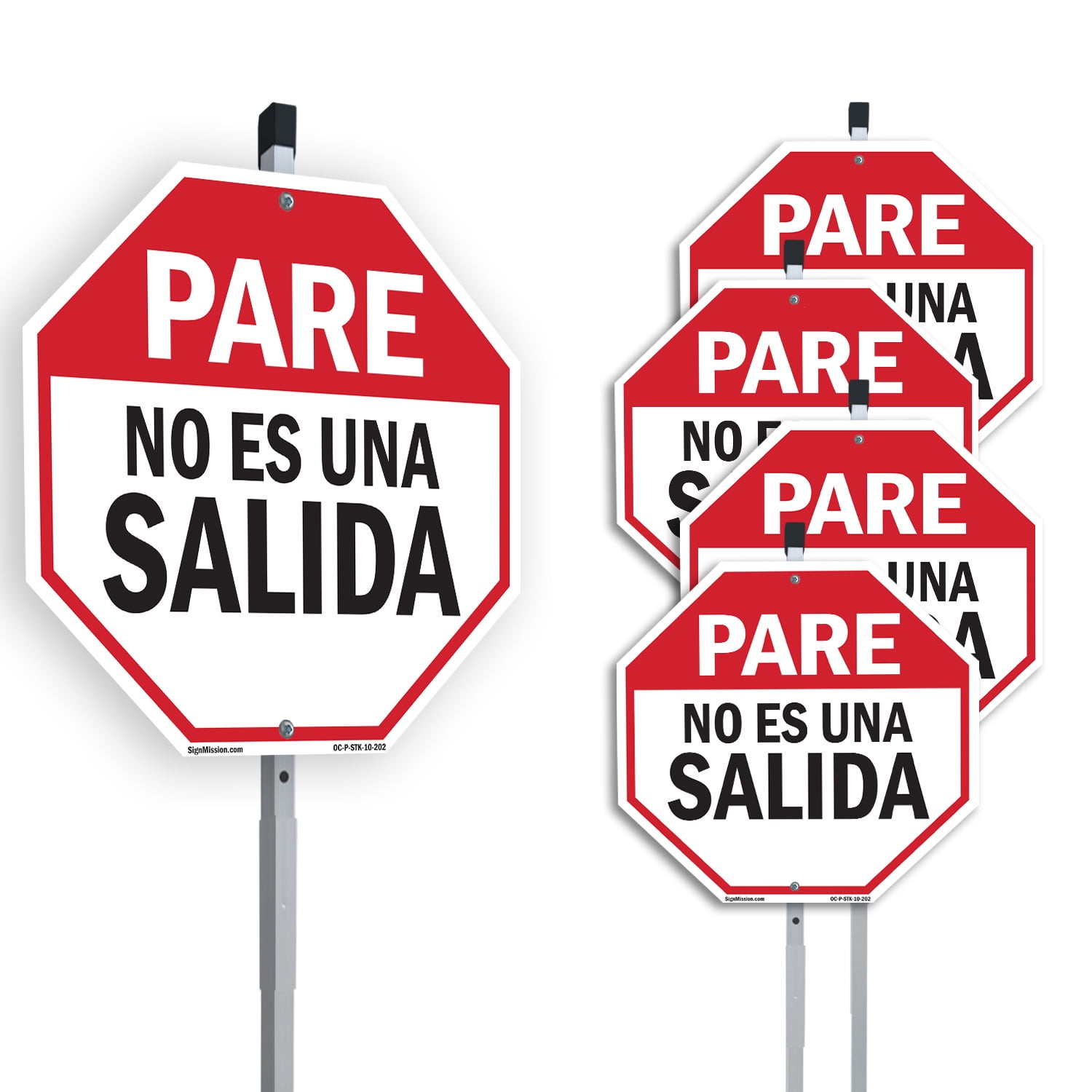 Pare No Es Una Salida (5 Pack) 10 inch X 10 inch Octagon Aluminum Metal ...