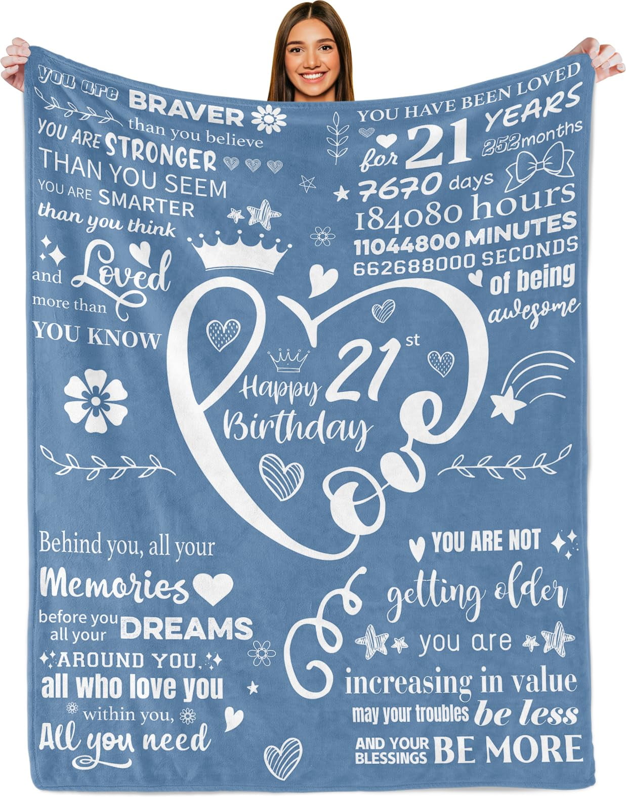 Paready 21st Birthday Gift for Her 21st Birthday Blanket 21 Year Old ...